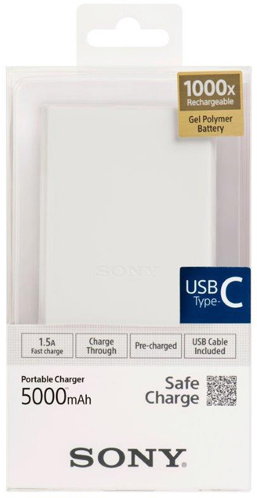 SONY CP-V5BWC, 5000mAh, USB-C, bílá | CZC.cz